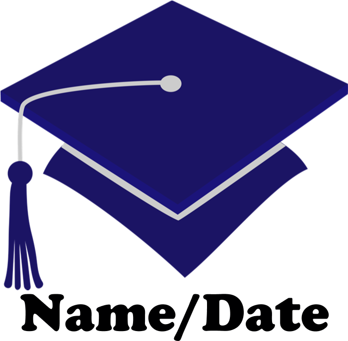 Download Personalized Navy Blue Graduation Cap - Love PNG Image with No ...