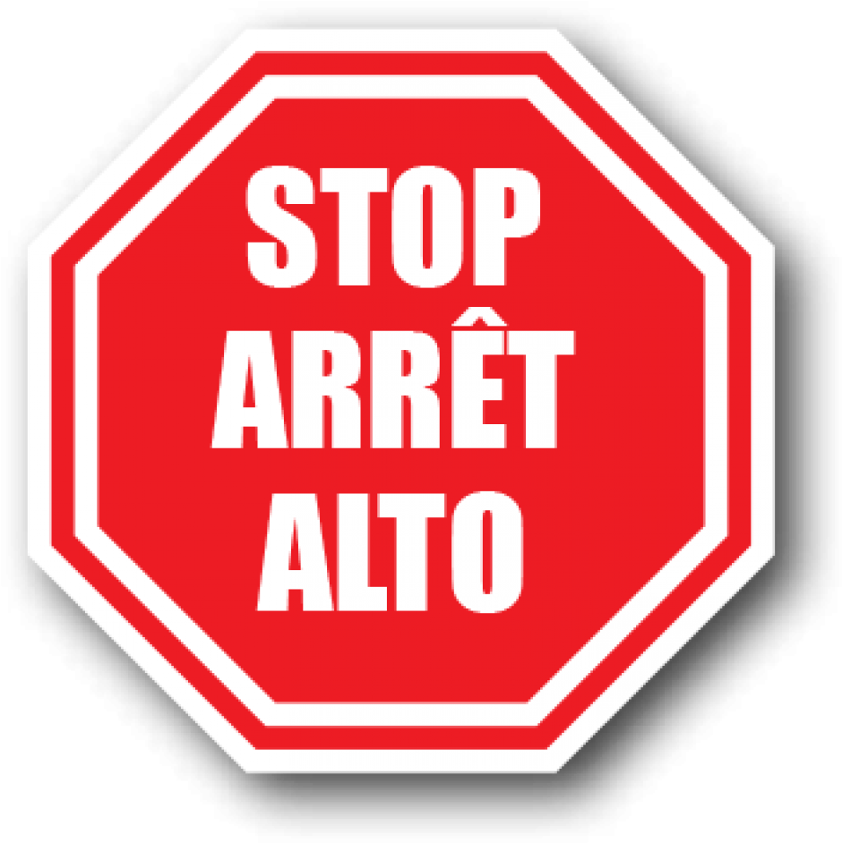 Download Floor Octagonal Safety Sign Printed Stop, Arret, Alto - Stop ...