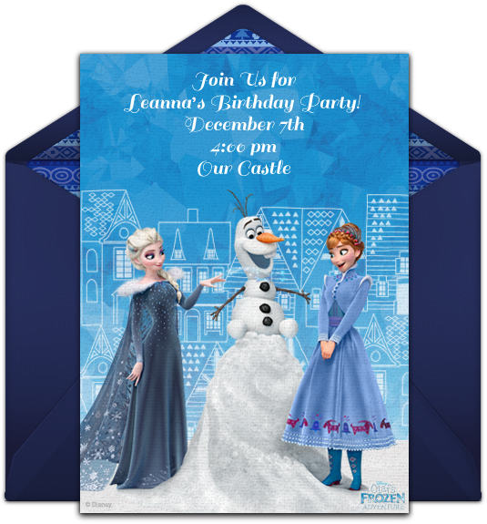 Olaf From Frozen Invitation