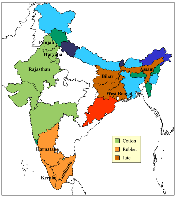 Download Major Producer States Ofcotton, Rubber,jutein India - India ...