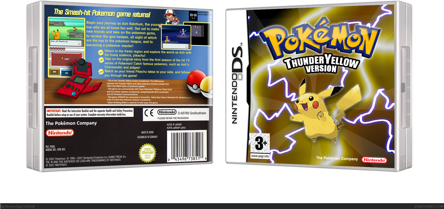 Pokemon Thunder Yellow Version Box Cover - Pokemon Amarillo Ds - Free ...