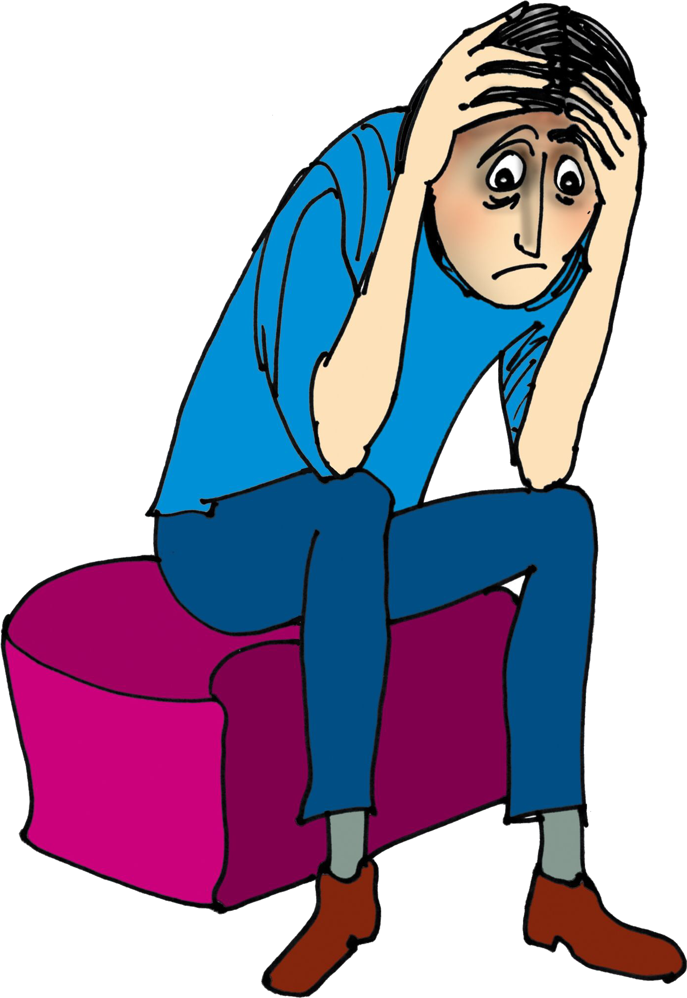 Download Depressed Man Cartoon PNG Image with No Background - PNGkey.com