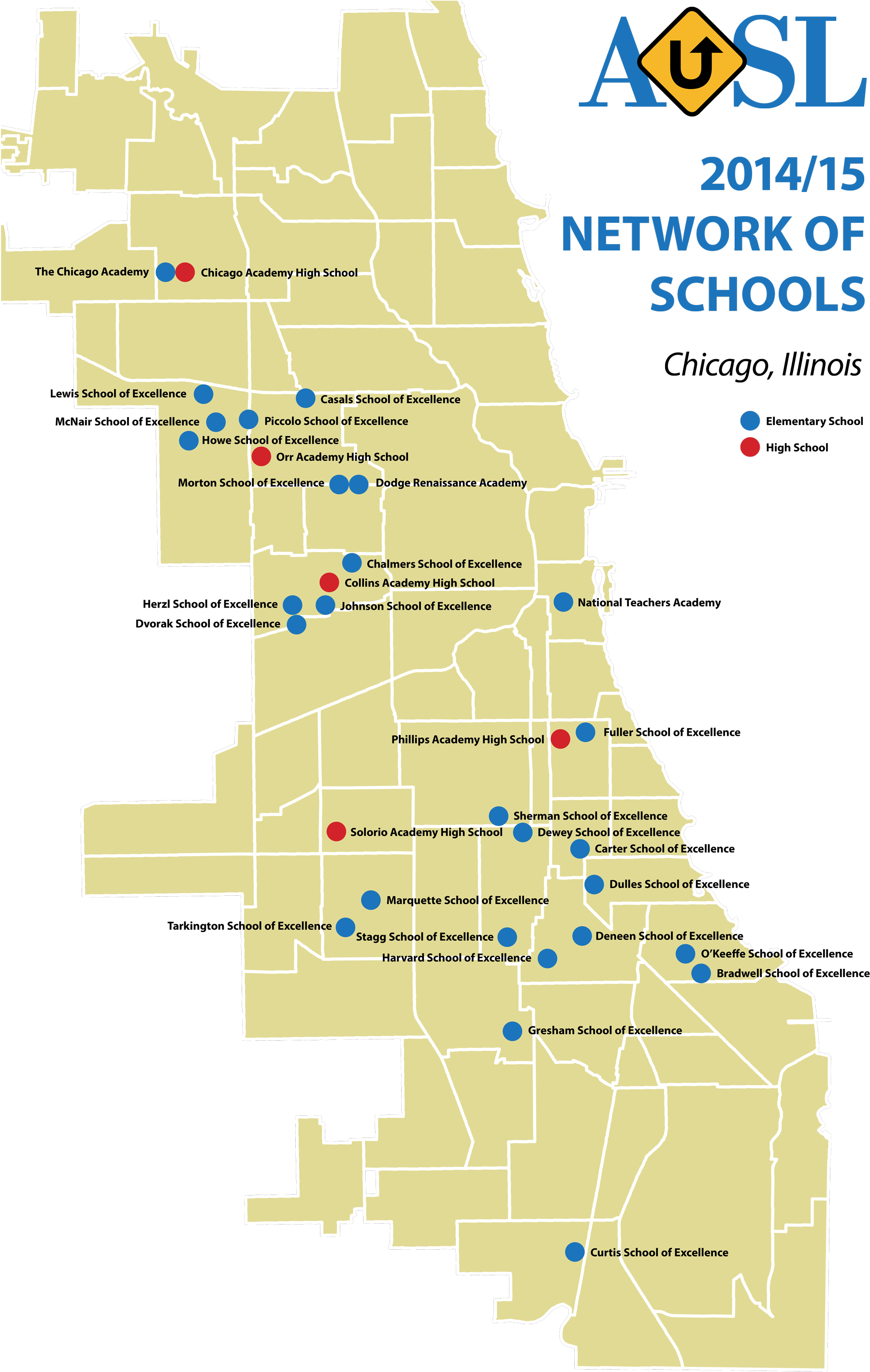 Ausl Network Of Schools Map - Chicago Crime Map 2018 - Free Transparent ...