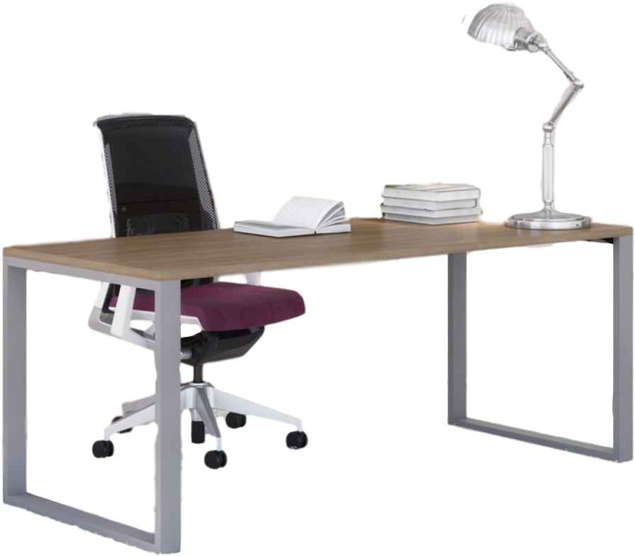 Belair Lite Office Desk With Metal Legs - Office Desk Transparent ...