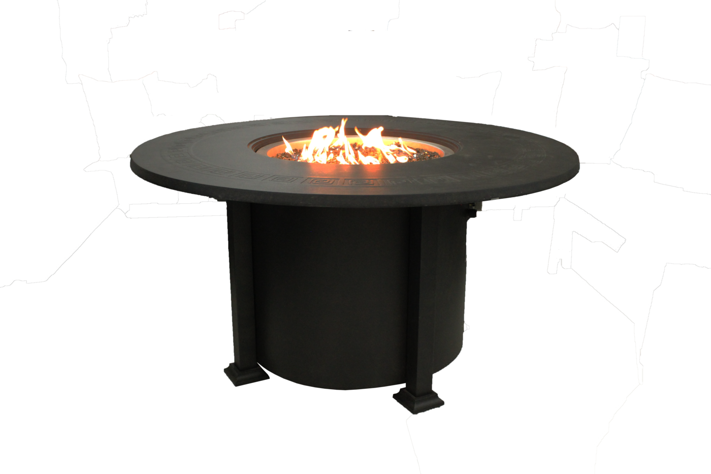 Download This 48" Round Cast Aluminum Fire Table Stands - Flame PNG ...