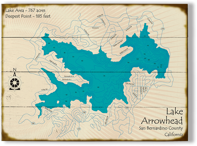 Download Lake Arrowhead Map Sign - Vintage Arrowhead Street Sign PNG ...
