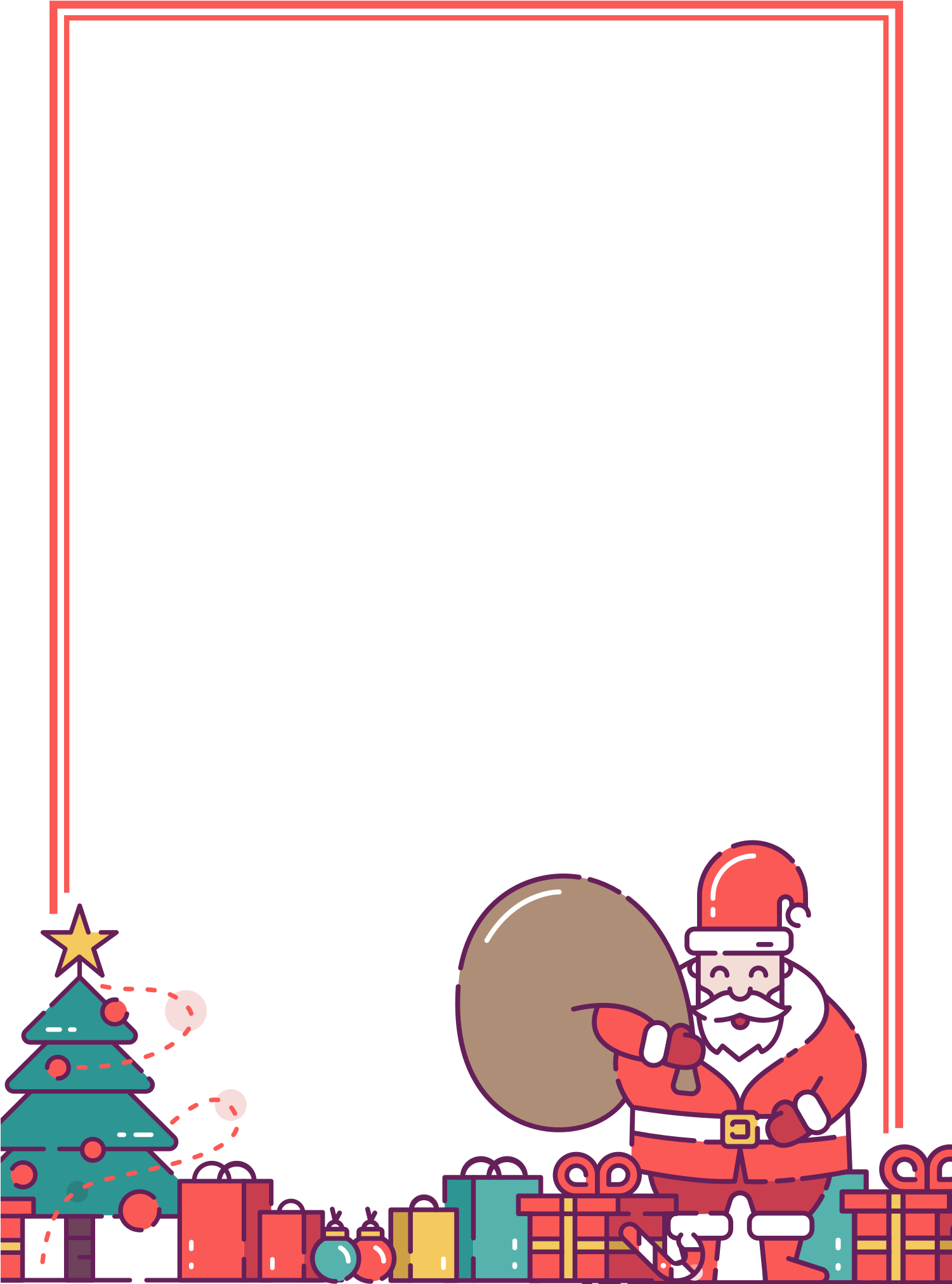 Download Png Svg - Border Designs With Santa PNG Image with No ...