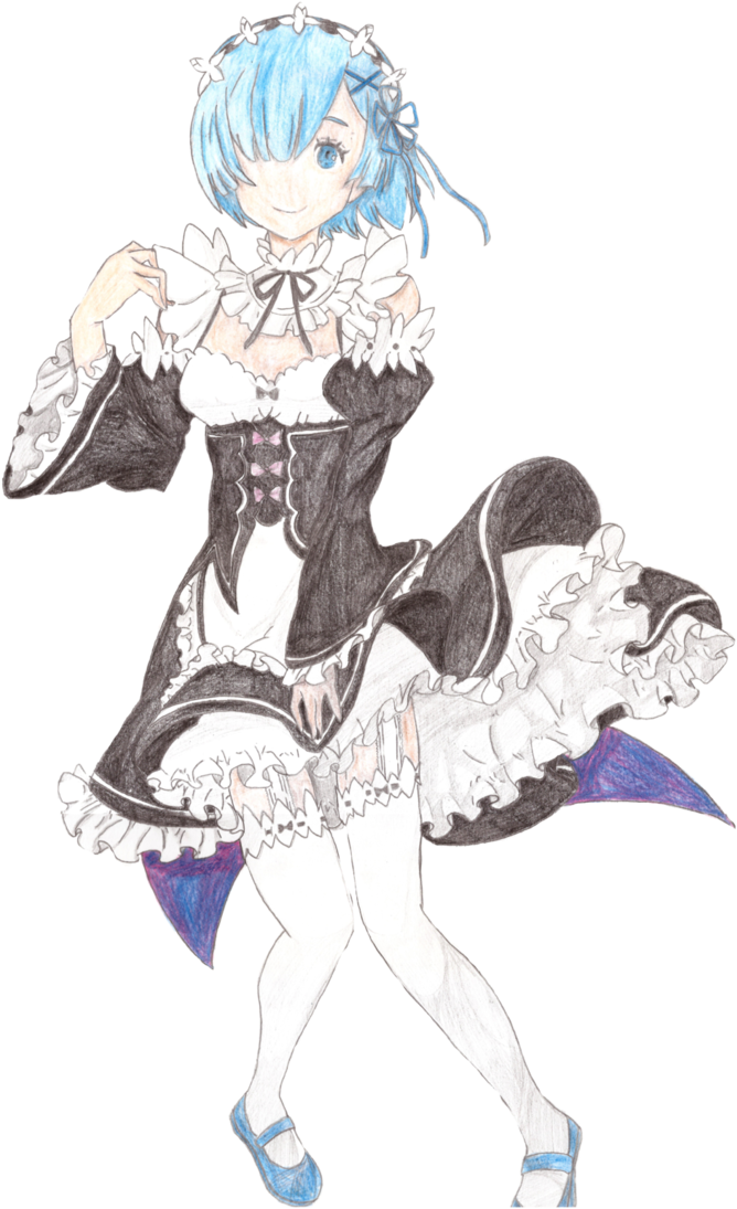 Rem Re Zero Color - Anime - Free Transparent PNG Download - PNGkey