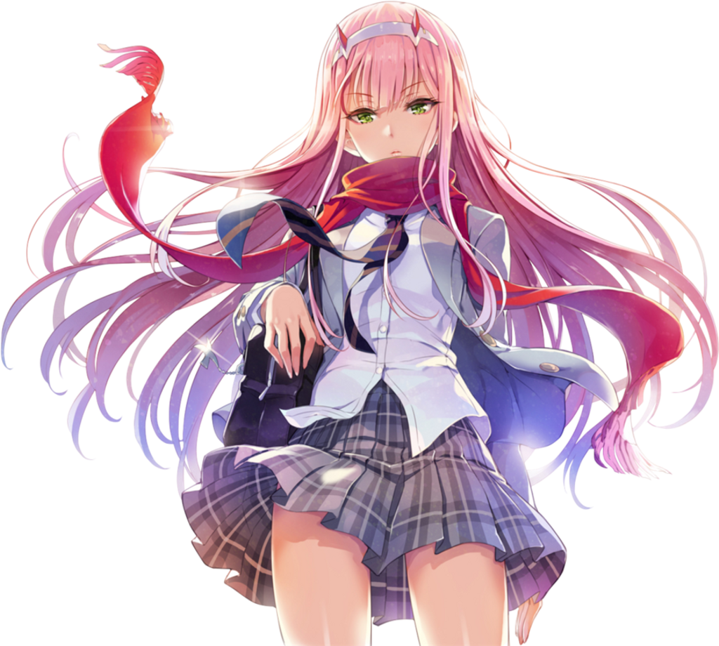 Download Zerotwo Sticker - Darling In The Franxx Zero Two Render PNG ...