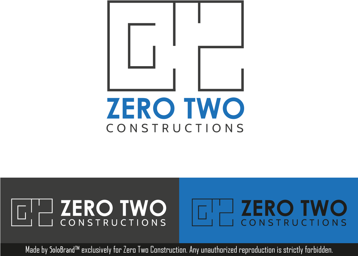 Construction Logo Design For Zero Two Constructions - Printing - Free ...