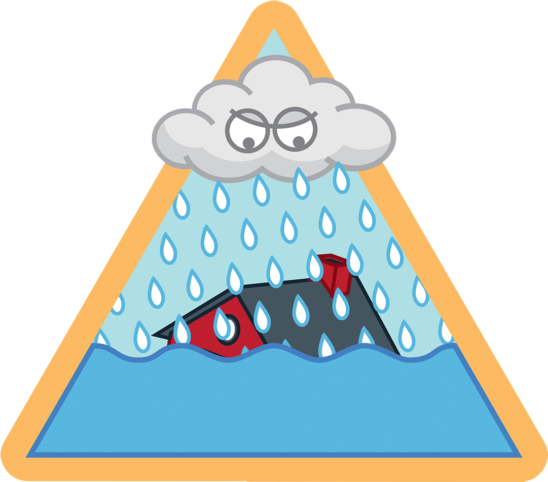 Download Triangle House Clipart - Cartoon Clipart Flood Drawing PNG ...