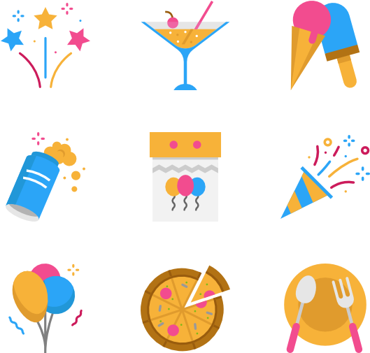 Fun Icons Free Vector Party Ⓒ - Celebration Icon Flat - Free ...