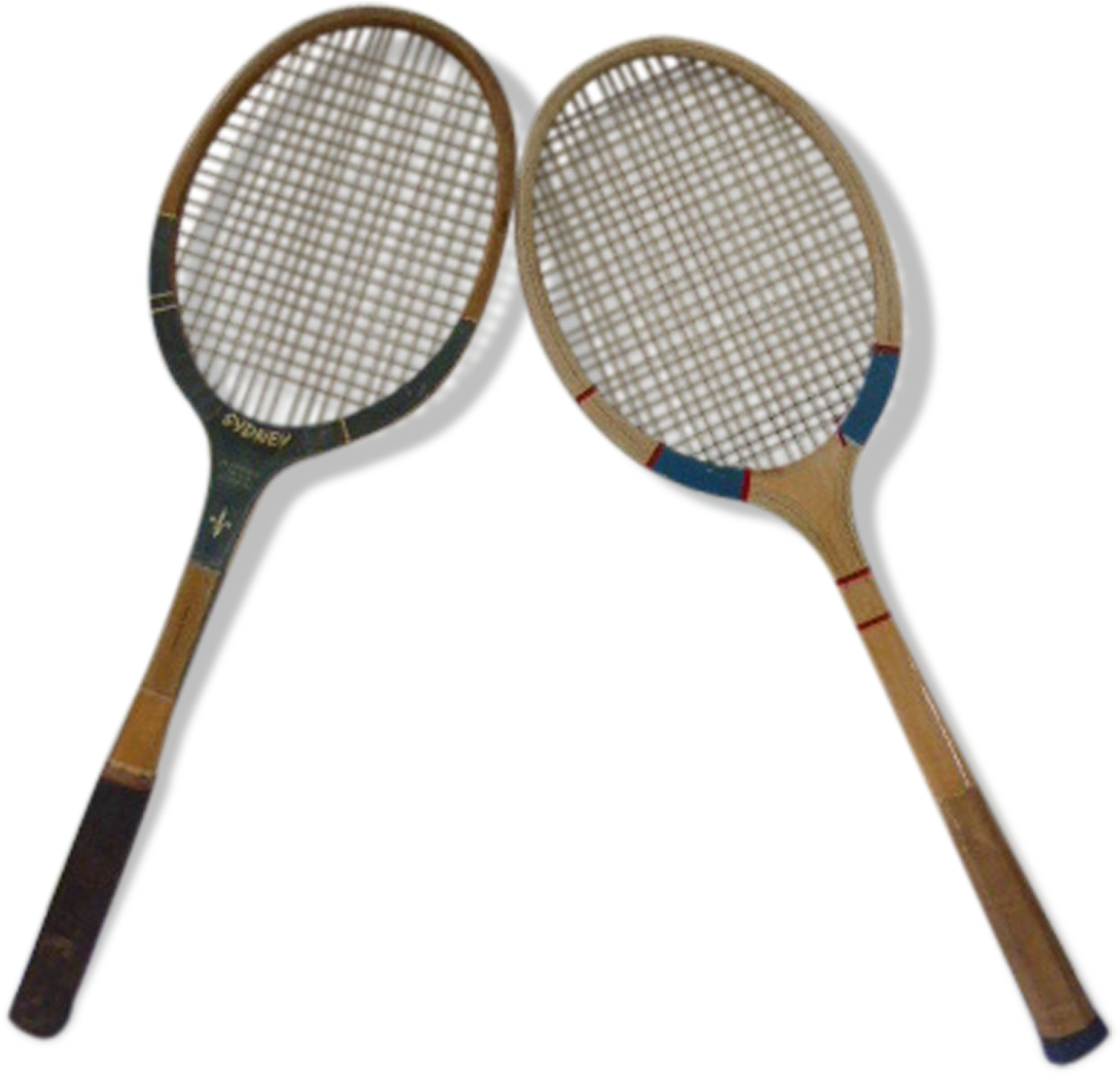 Download Lot Of Two Wooden Tennis Rackets Florence De Courtie - Racket ...