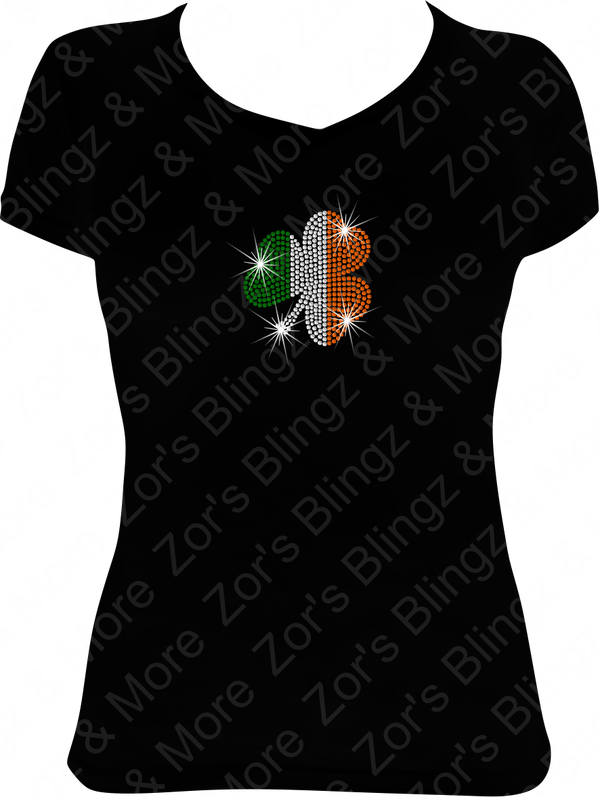 Download Irish Flag Shamrock Rhinestone T-shirt Design - 40th Birthday ...