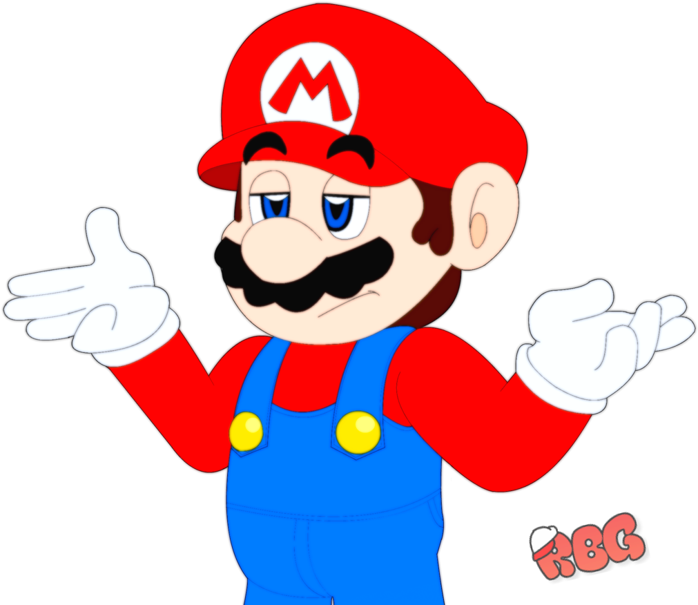 Download Graphic Download Shrugging Mario By Redbubbleguy On - Paper ...
