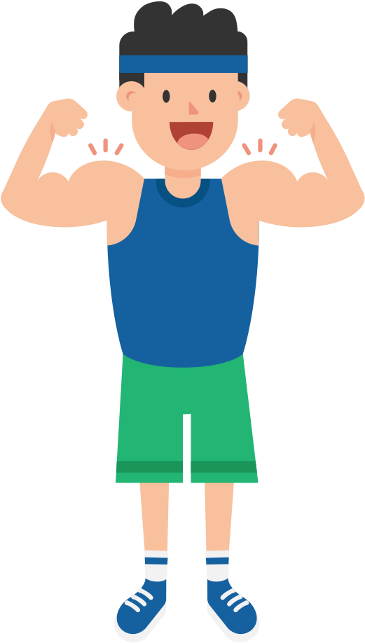 File Showing Off Or Flexing Muscles Svg - Fitness Man Cartoon Png ...