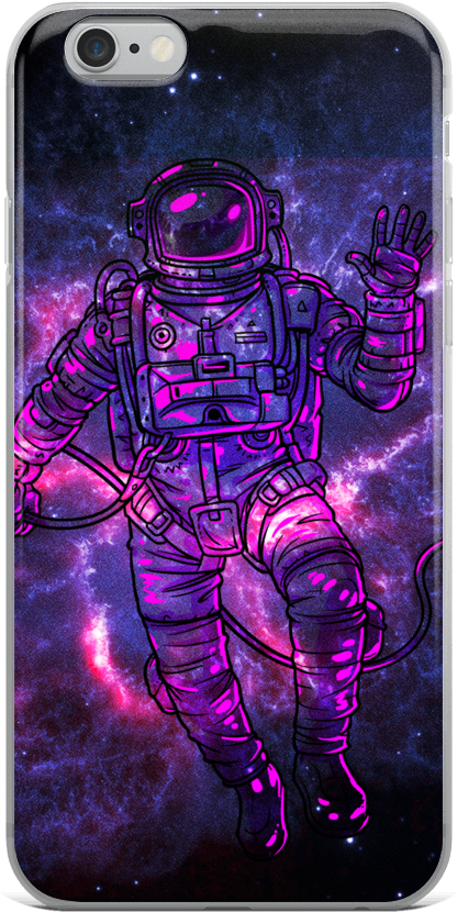 Download Spaceman Fade Pink Iphone Case - Iphone PNG Image with No ...