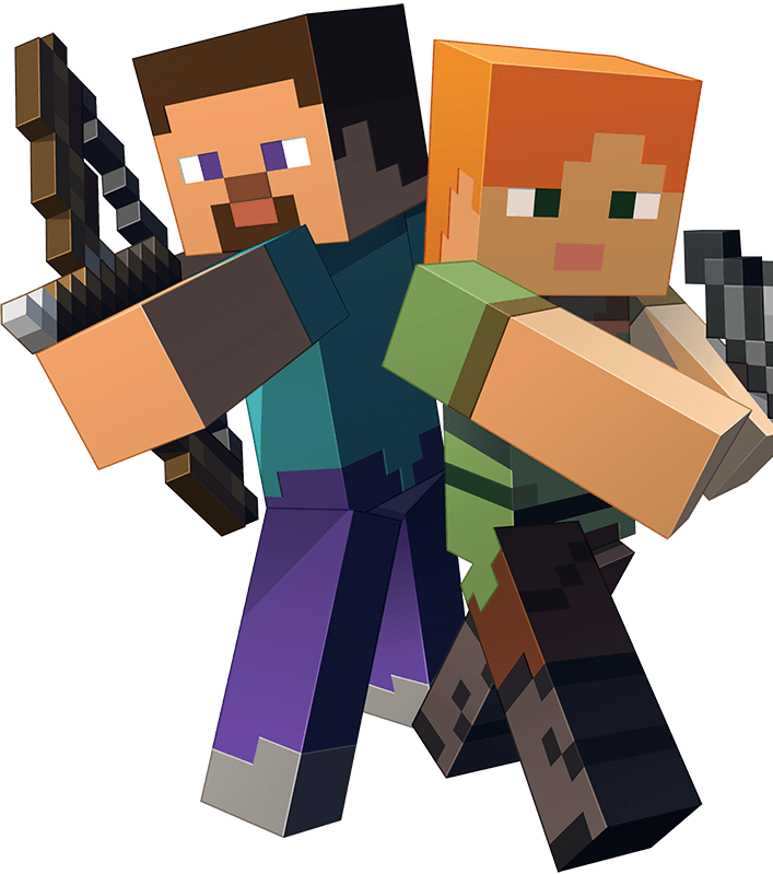 Minecraft Characters Steve And Alex - Free Transparent PNG Download ...