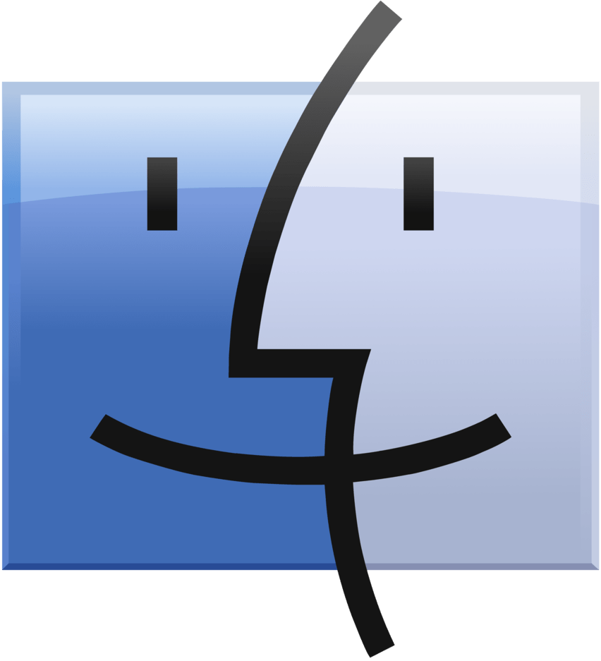 Download Blue Half Face Logo 2 By Kyle - Mac Finder Icon PNG Image with ...