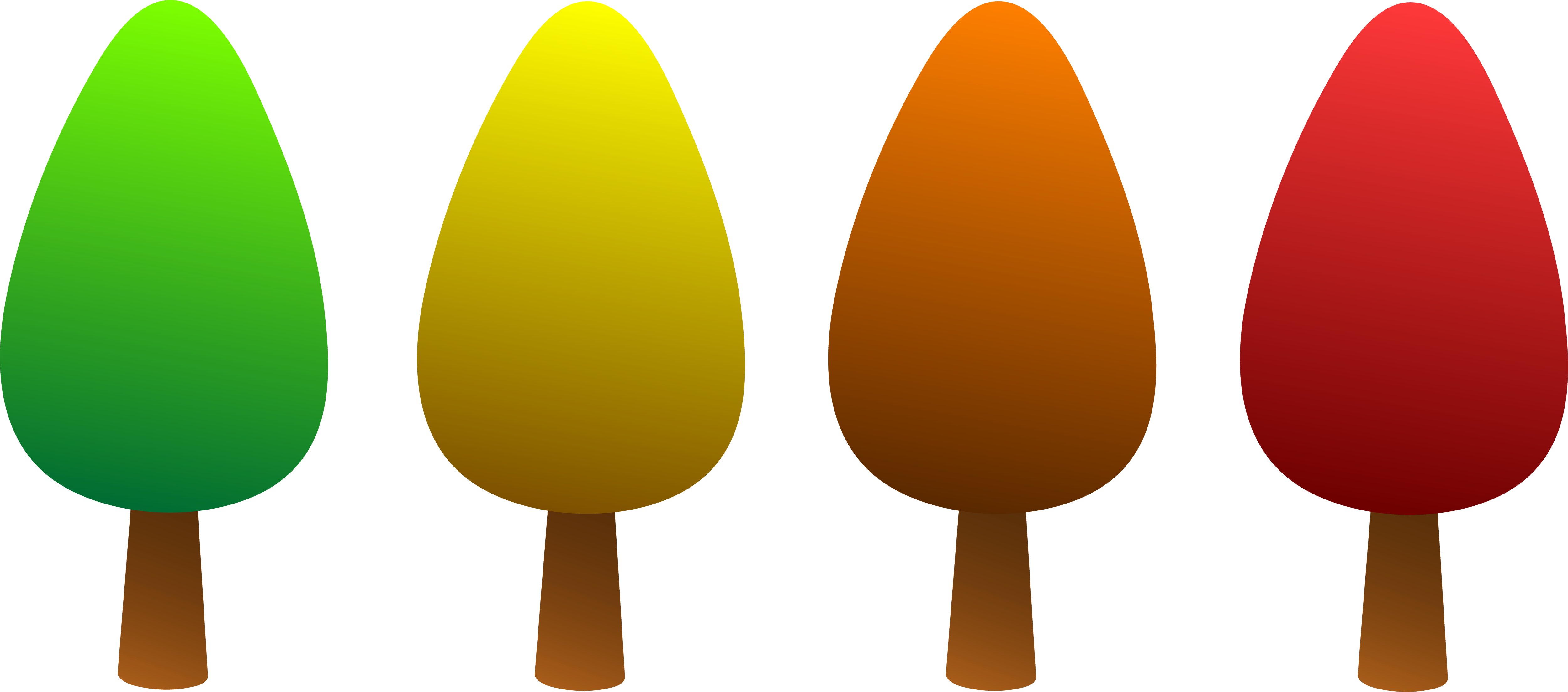 Download Four Cute Simple Round Trees - Four Trees Clipart PNG Image ...