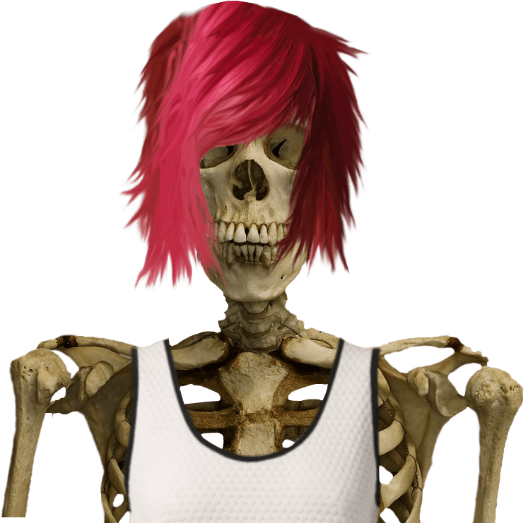 Download Red Haired Skeleton Transparent Image - Skeleton With Red Hair ...
