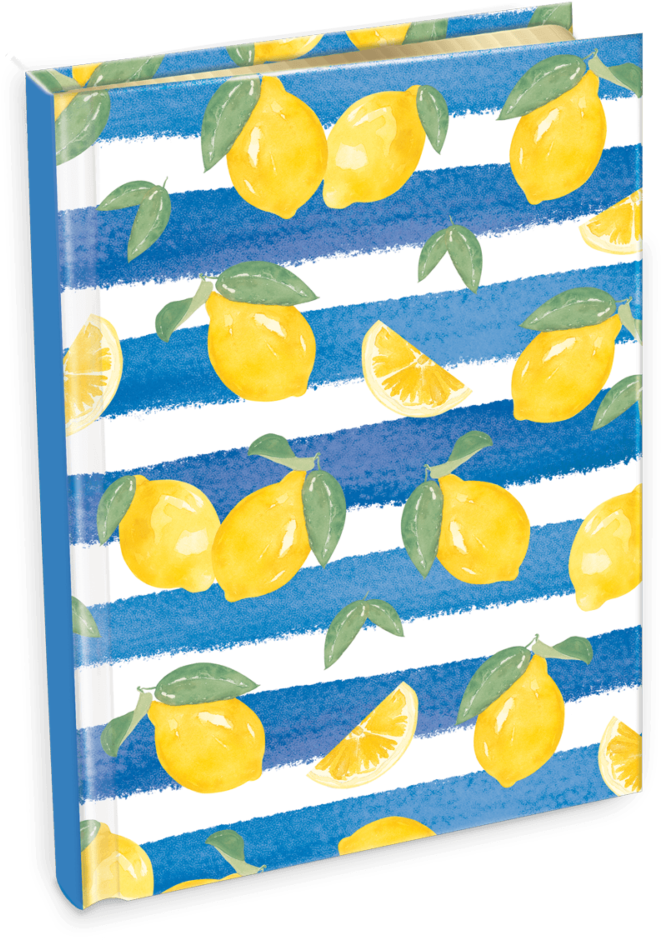 Download Lemon Stripe Hardcover Journal - Party Supply PNG Image with ...