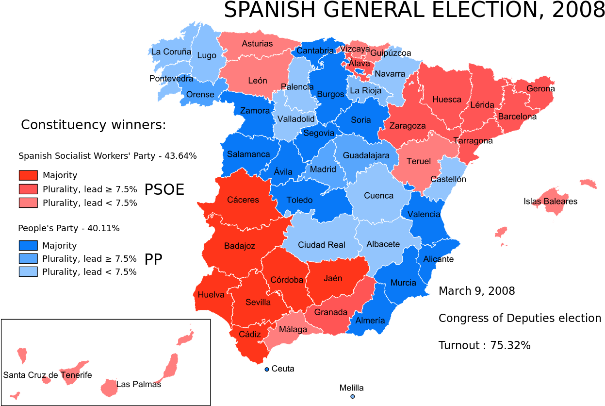 Download Spanish General Election, - Spanish General Election Map PNG ...