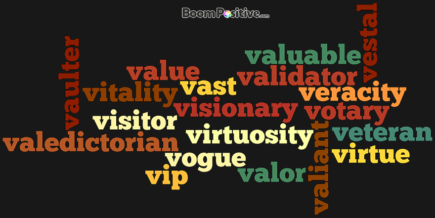 Positive Nouns That Start With V "letter V Naming Words ...