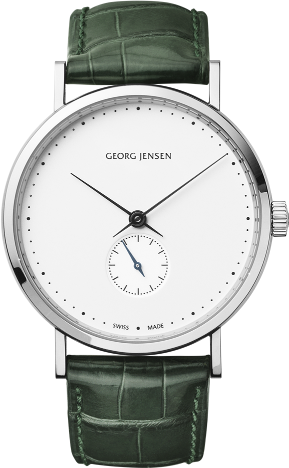 Download 38 Mm, Mechanical Hand-wound, White Dial, Green Alligator ...