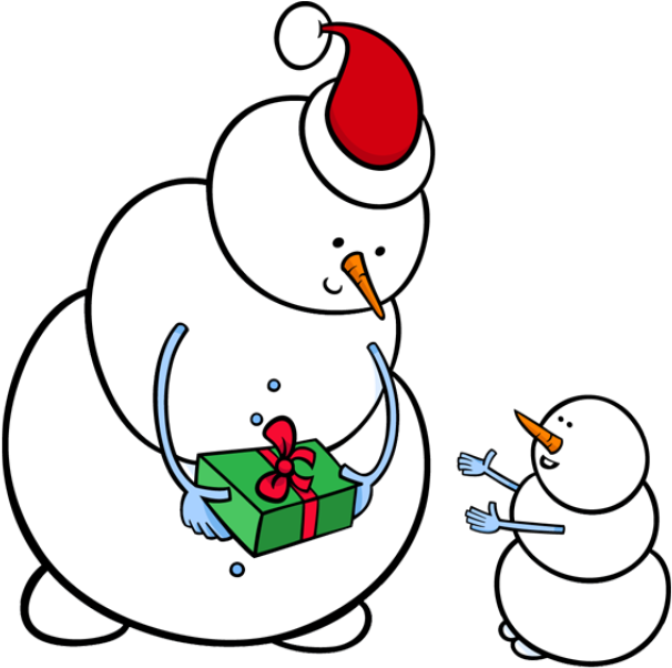 Snowman Giving Little Giftpng Dixie Allan Clipart - Snowman Gift Png ...