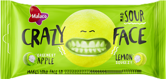 Download Crazy Face - Sour - Malaco PNG Image with No Background ...
