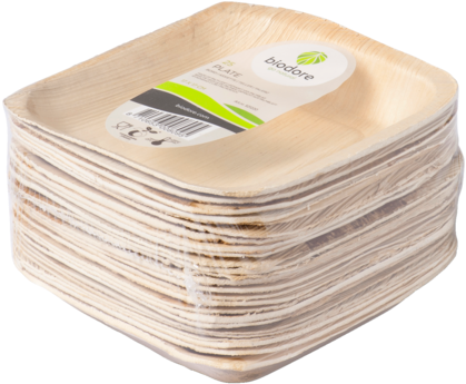 Download Biodore® Plate, Square , 1 Compartment, Palm Frond, PNG Image ...