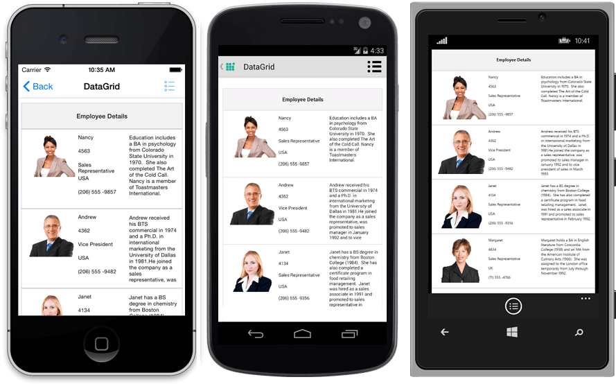 Download Datagrid With Template Column - Xamarin Forms Image Grid PNG ...