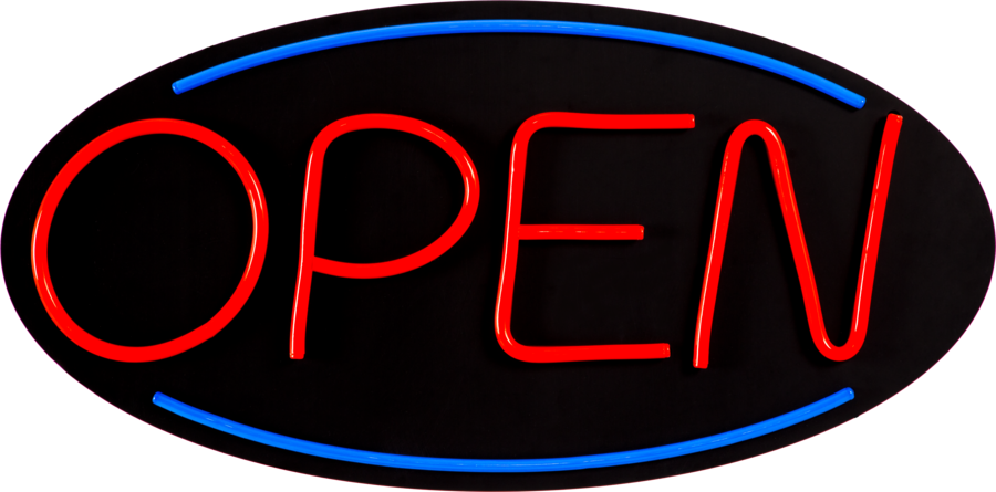 Oval Red & Blue Led Open Sign With 8 Modes And 10 Speed - Neon - Free ...