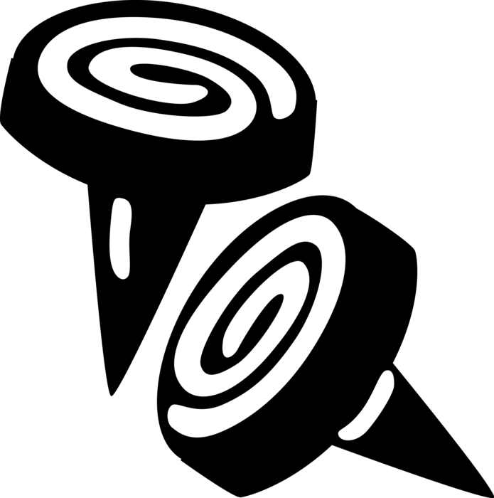 Download Vector Illustration Of Push Pin Or Thumb Tack Fastens - Emblem ...