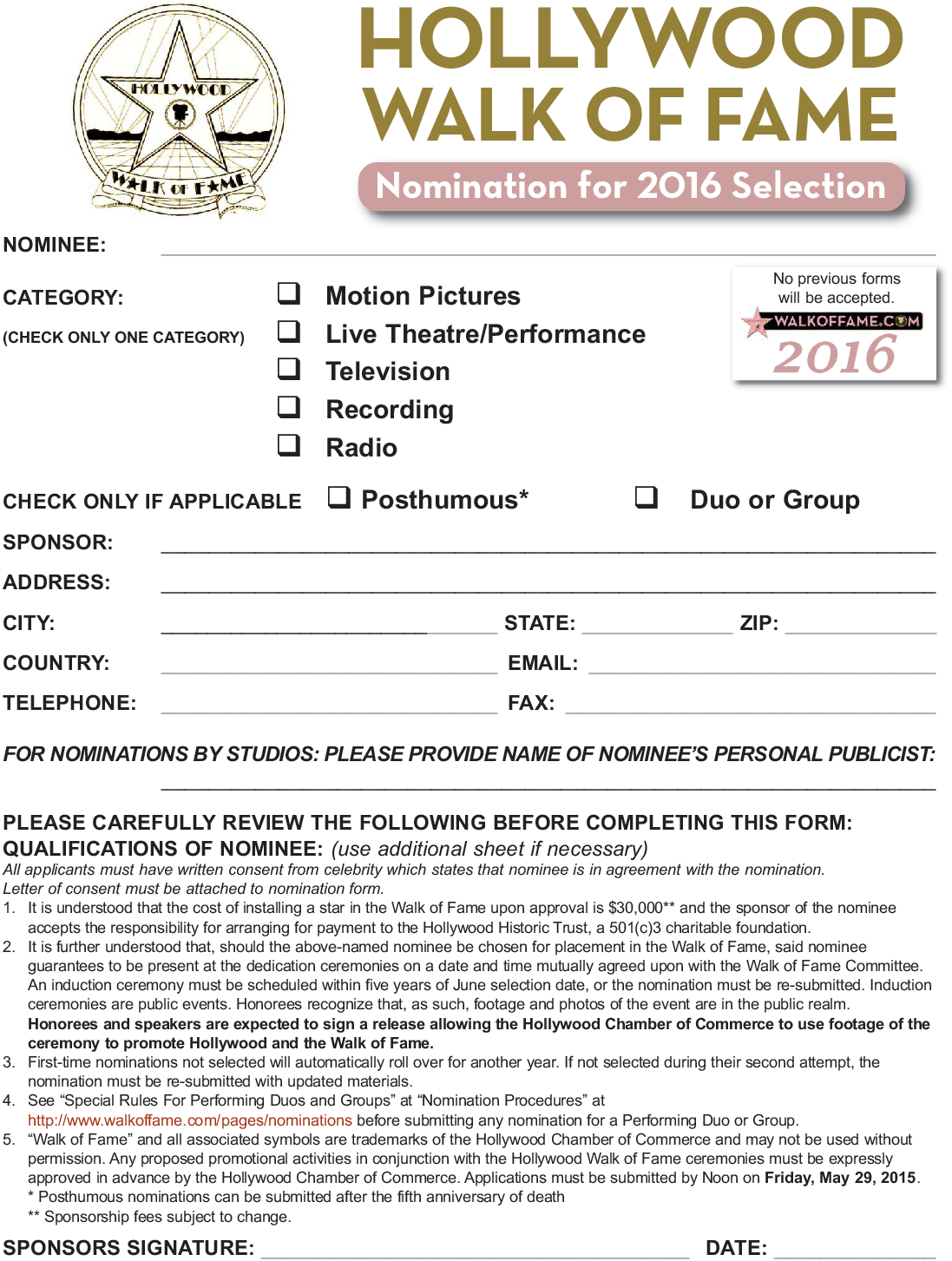 Download Get The Free Editable Hollywood Star Form Online - New Order ...