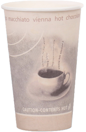 Download 16z Custom Printed White Paper Hot Cups - Cup PNG Image with ...