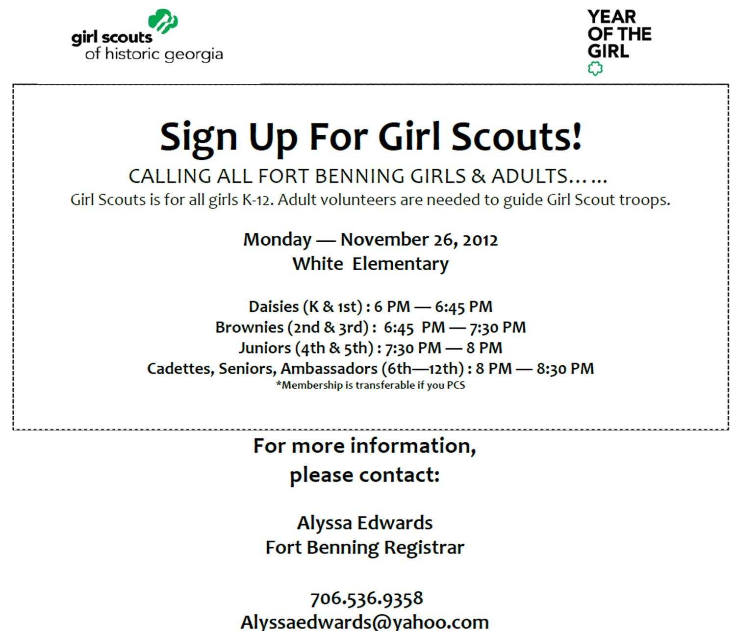 Download Fort Benning Sign Up For Girl Scouts - Girl Scout Sign Up PNG ...