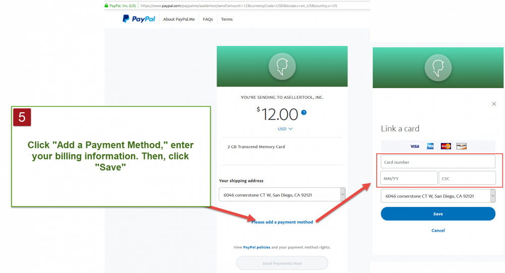 Download Click “please Add A Payment Method” To Enter Your Billing PNG ...