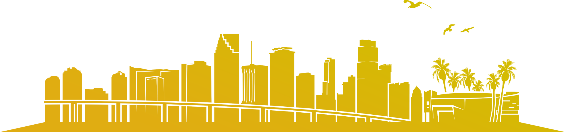 Proudly Serving Miami-dade County - Miami Skyline Vector - Free ...