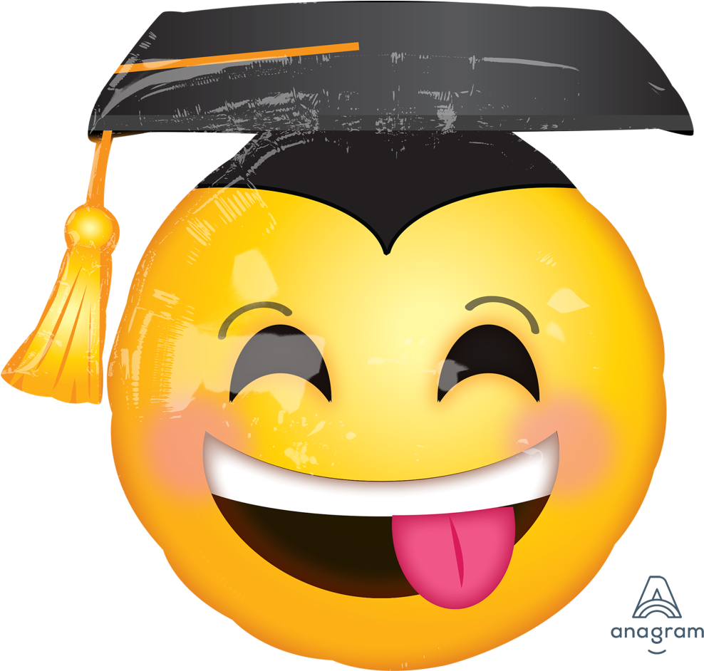 33110 Awesome Grad F - Graduation Emoji Balloon - Free Transparent PNG ...