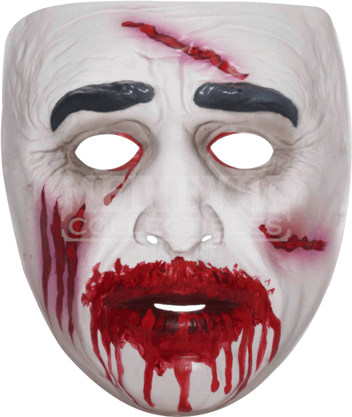Transparent Bloody Zombie Mask - Transparent Zombie Mask - Free ...