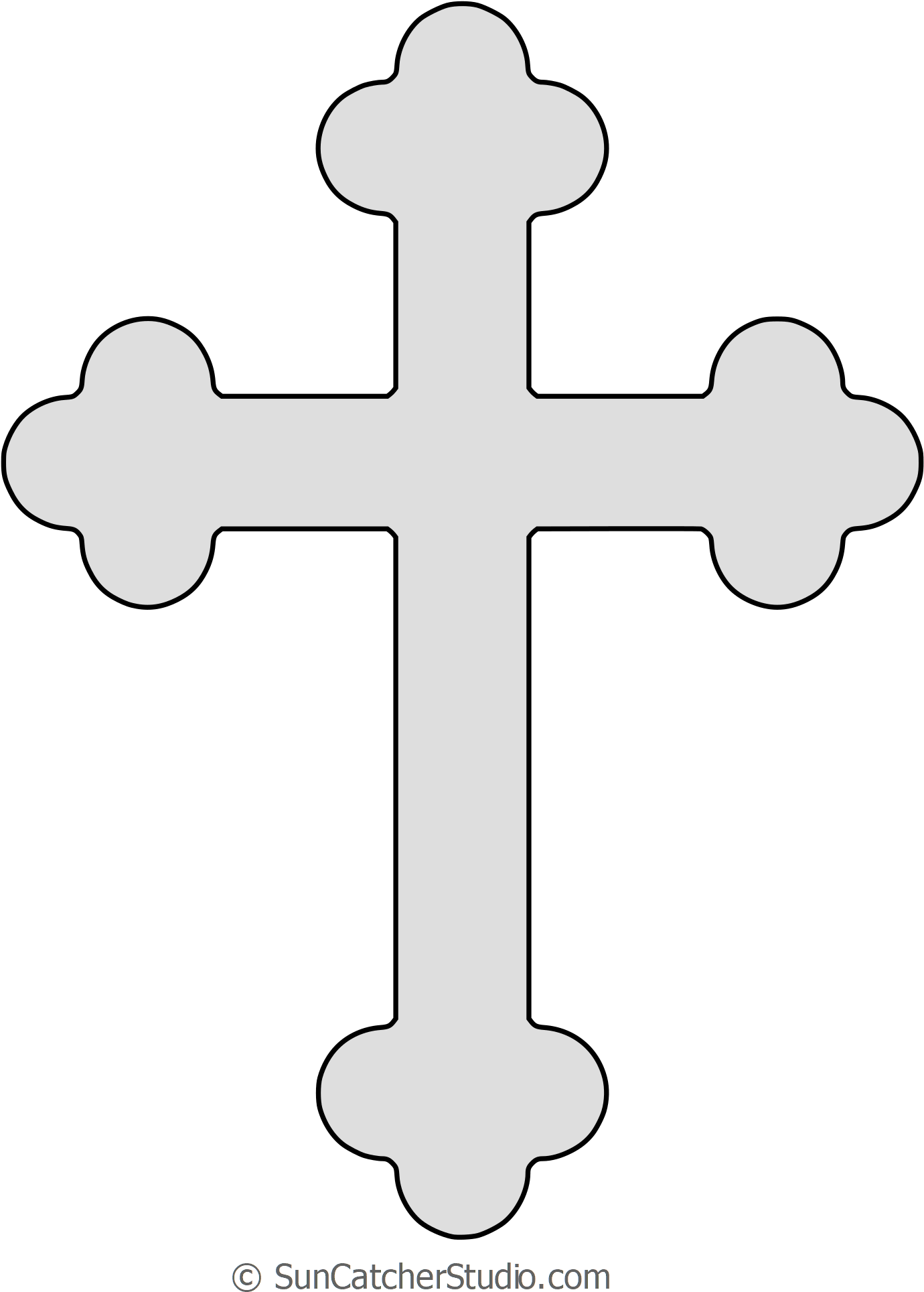 Free Budded Holy Cross Pattern Stencil Templates Printable - Larmenier ...