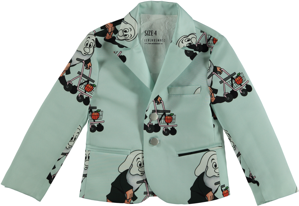 Download Caroline Bosmans Printed Suit Coat Dwarf - Button PNG Image ...