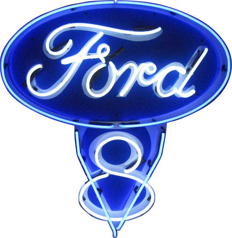Download Ford V8 Neon Sign - Ford Neon Sign Png PNG Image with No ...