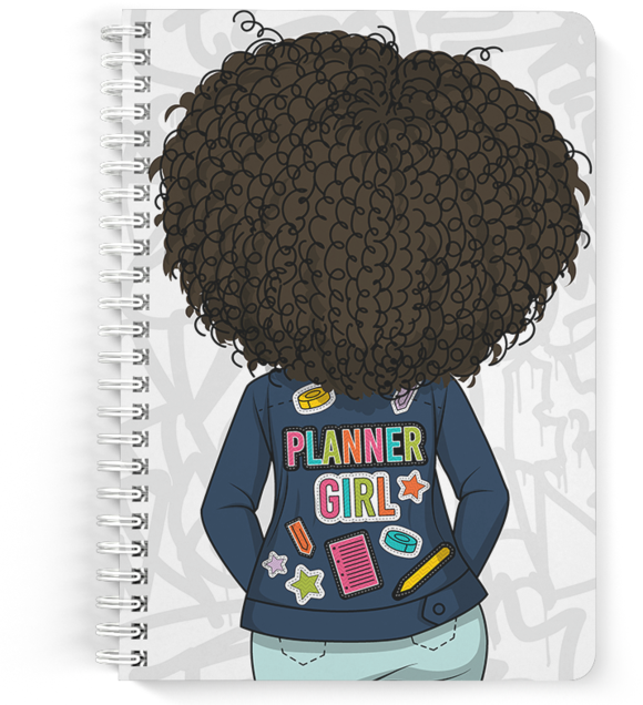Download Planner Girl Notebook Mini - Cartoon PNG Image with No ...