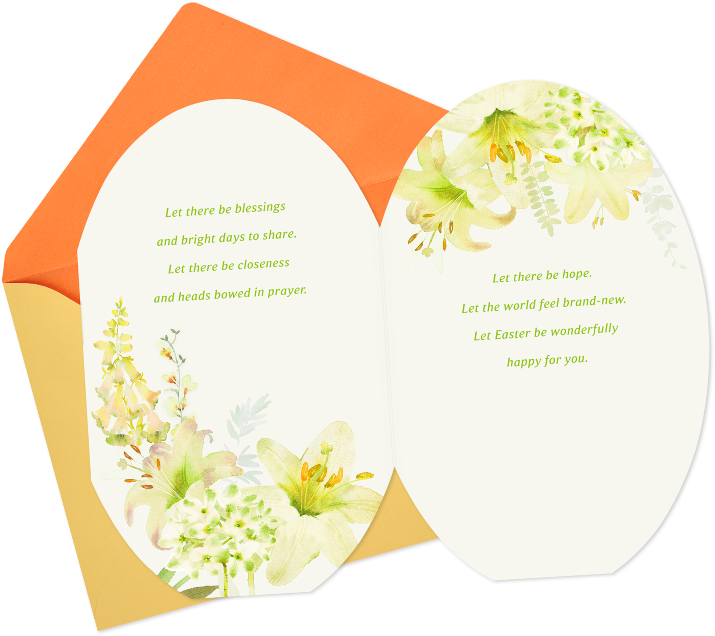 Watercolor Lily Flowers Blessings Easter Card - Free Transparent PNG ...