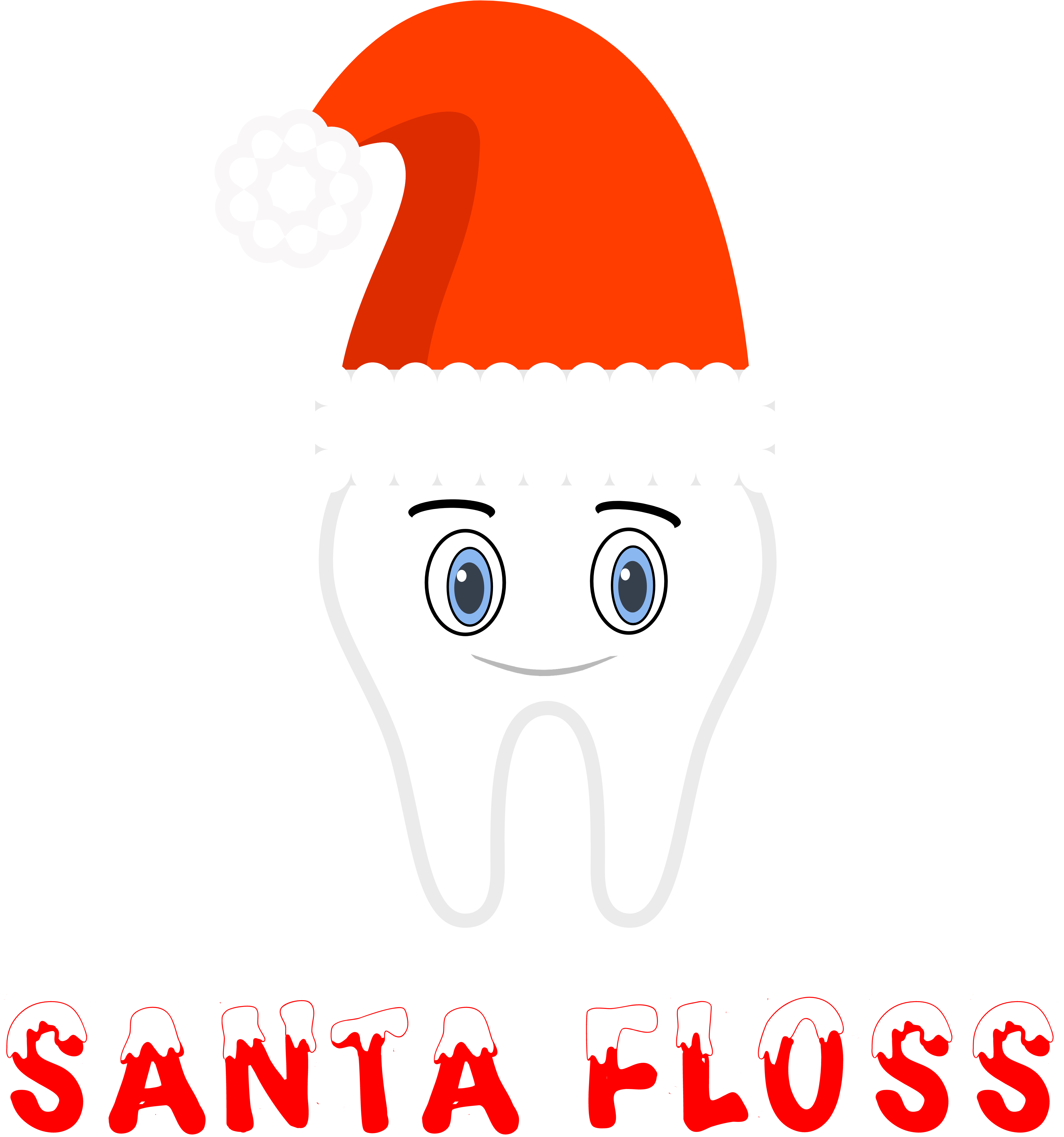 Download Funny Dentist Christmas Santa T-shirt With Tooth Wearing PNG ...