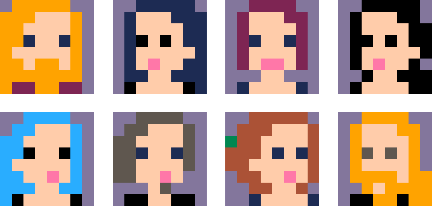 Pixel Art Portraits Of Myself And Some Other People - Illustration ...