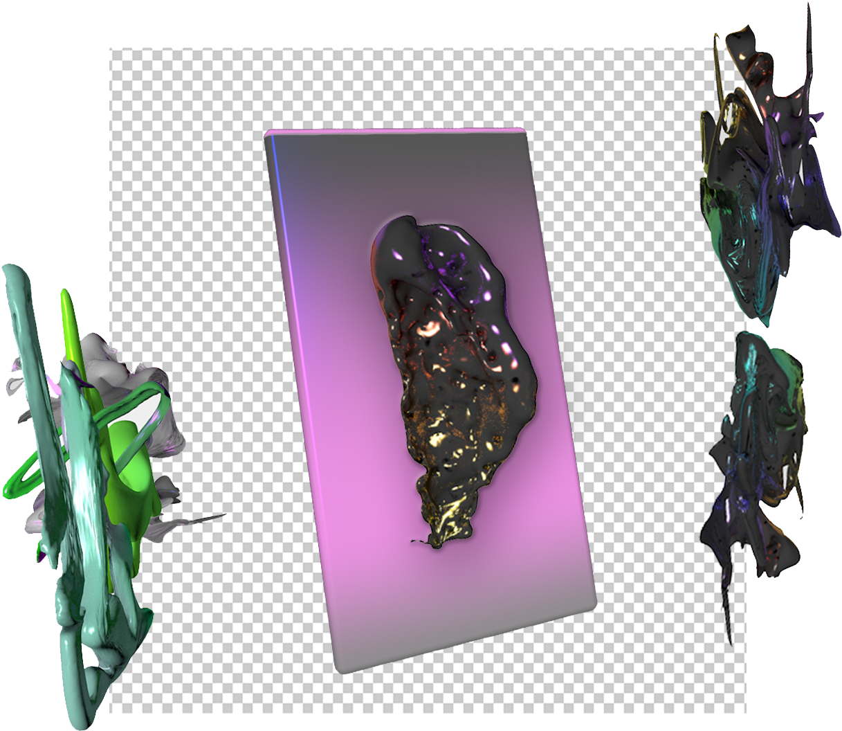 Crystaline Etheric Liquid Gradient Vaporwave Newmedia - Illustration ...